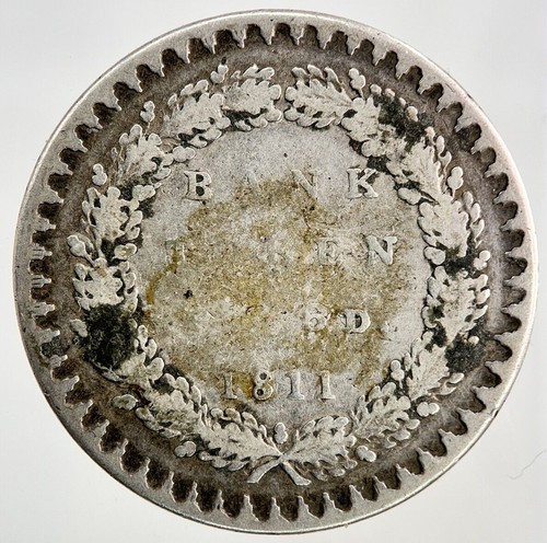1811 George III 3rd 6d EighteenPence Bank Token Silver Coin ...