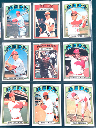 1972 Topps Cincinnati Reds Baseball Near Team Set 28/36 EX -EX-MT + 5.7 ...