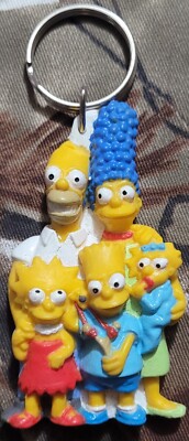 1990 The Simpsons Keychain Bart Homer Lisa Marge Maggie Simpson | eBay
