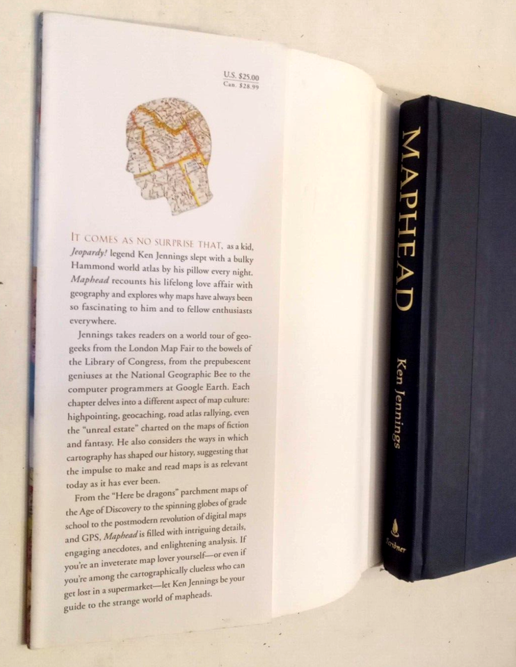 Maphead Book Ken Jennings Jeopardy 1st Edition Scribner Hardcover w ...