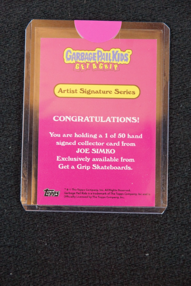 Rare Joe Simko 2024 GARBAGE PAIL KIDS/GET a GRIP Adam Bomb Artist AUTO ...