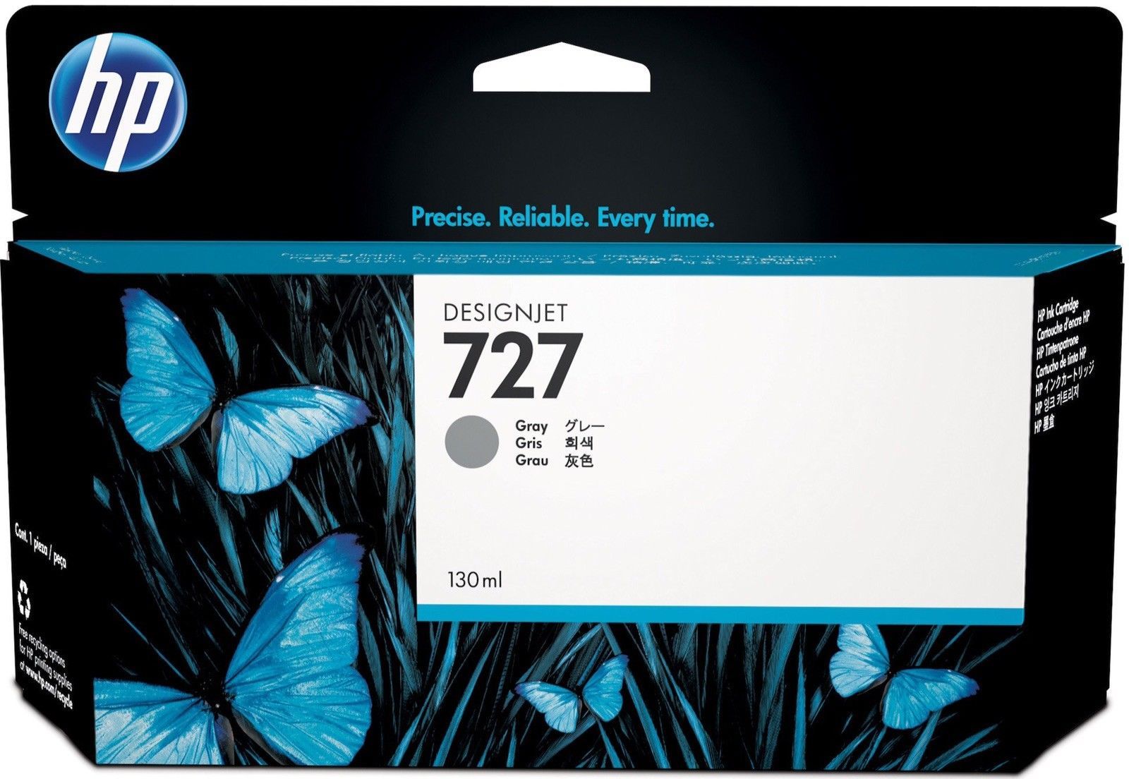 HP 727 130-ml Gray DesignJet Ink Cartridge (B3P24A) (Single Pack) 07/ ...