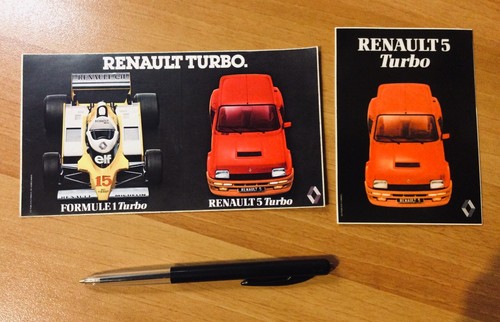 RENAULT 5 R5 turbo 2 sticker autocollant racing RALLYE 80 F1 vintage ...