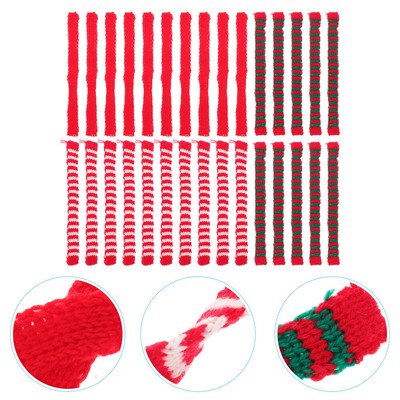 30pcs Mini Knitted Scarves Christmas Pet Mini Scarf Pet Scarf Stripes ...