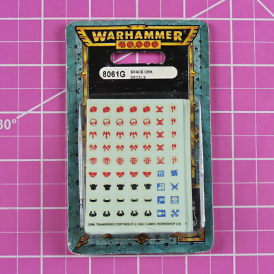 Warhammer 40K Space Ork Decals NIB - Games Workshop Citadel Waterslide ...