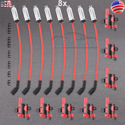 UF262 D585 Ignition Coils with Spark Plug Wires Chevy Silverado 1500 ...