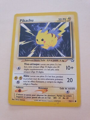 Carte Pokemon PIKACHU 70/111 Commune Néo Génésis Wizard FR | eBay