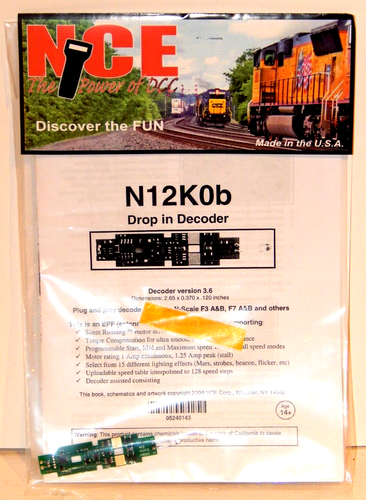 NCE #143 N12K0b DCC Decoder for Kato N F3 A&B, F7 A&B and other engines ...