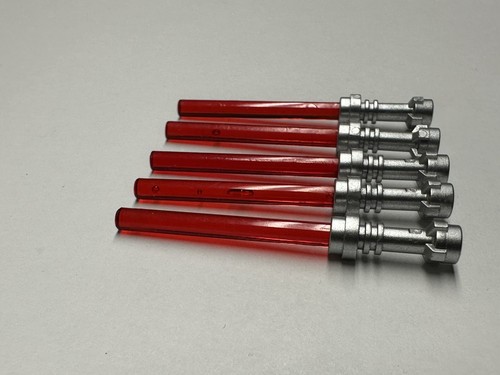 Lot Of 5 Lego Light Sabers Star Wars - Trans Red Silver Hilt Weapon ...