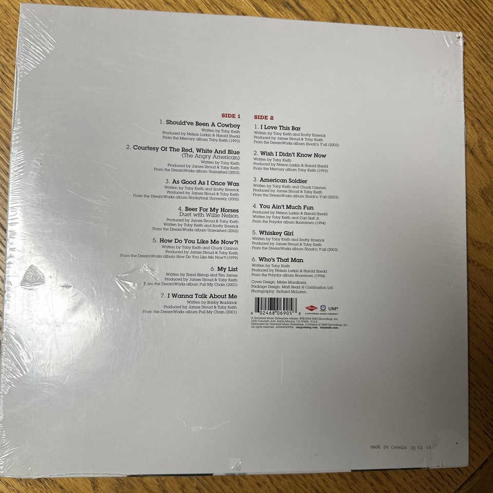 Toby Keith 13 Number Ones Walmart Exclusive Red Splatter Vinyl LP New ...