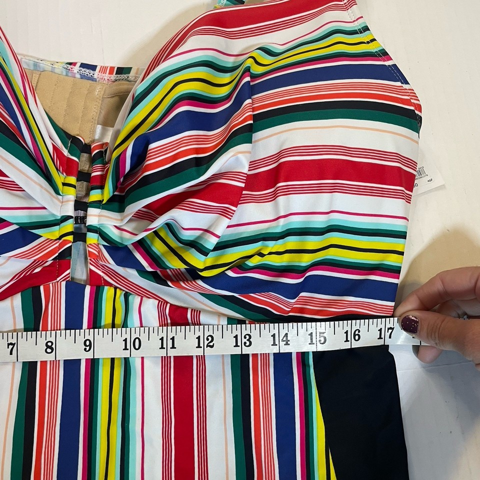 Swim by Cacique Plus Size 46F Striped Tankini Tank Top Bikini Top NWT ...
