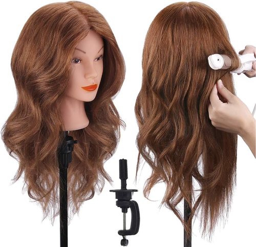 18" 100% Veri Capelli Testina Parrucchiere Testa Studio Parrucchiere ...