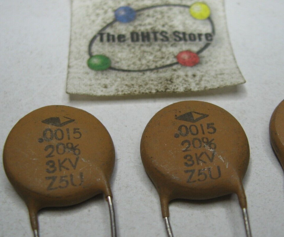 Capacitor Ceramic Disc .0015uF 20% 3000V 3KV Z5U 0.0015 - NOS Qty 5 | eBay