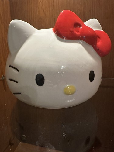 New Sanrio Hello Kitty Ceramic Planter With Bright Red Bow Tag Attached ...