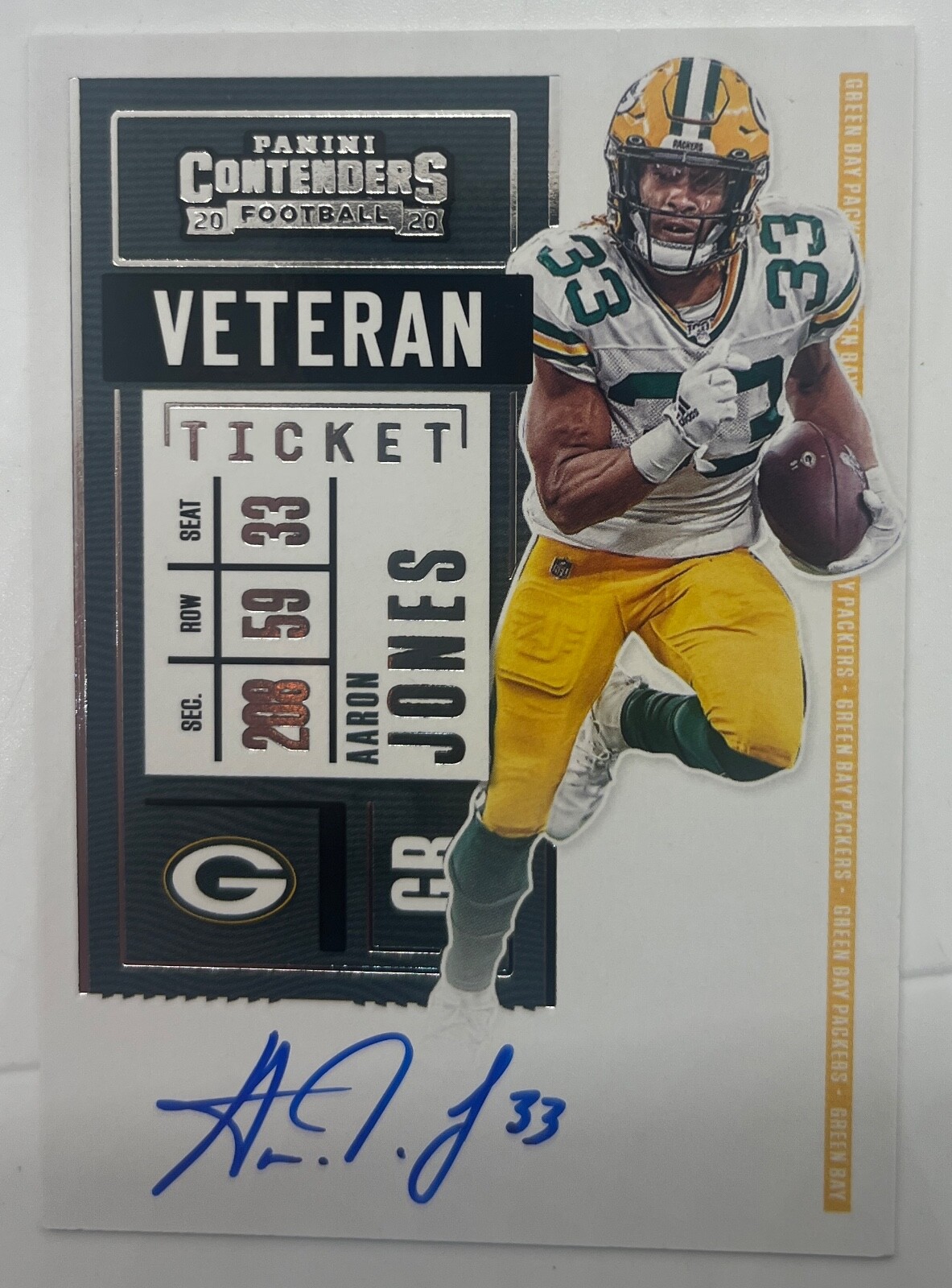 Aaron Jones 2020 Panini Contenders Veteran Ticket On-card Auto ...
