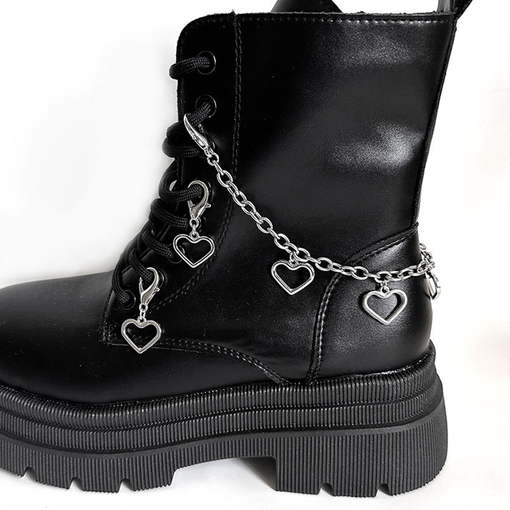Metal Shoe Chain Hollow Stars Hearts Pendant Women Shoes Decoration ...
