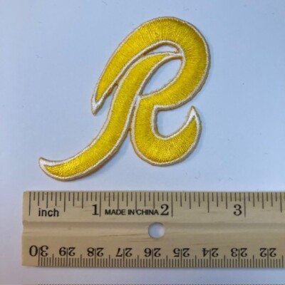 WASHINGTON REDSKINS Vintage NFL Embroidered Iron-On Gold "R" Hat Logo ...