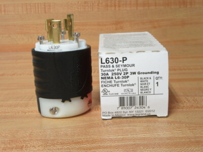 Pass & Seymour L630-P Plug L630P Black/White | eBay