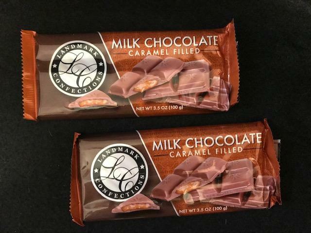 2 Bars Landmark Confections Caramel Filled Milk Chocolate Bar Fresh 3.5 ...
