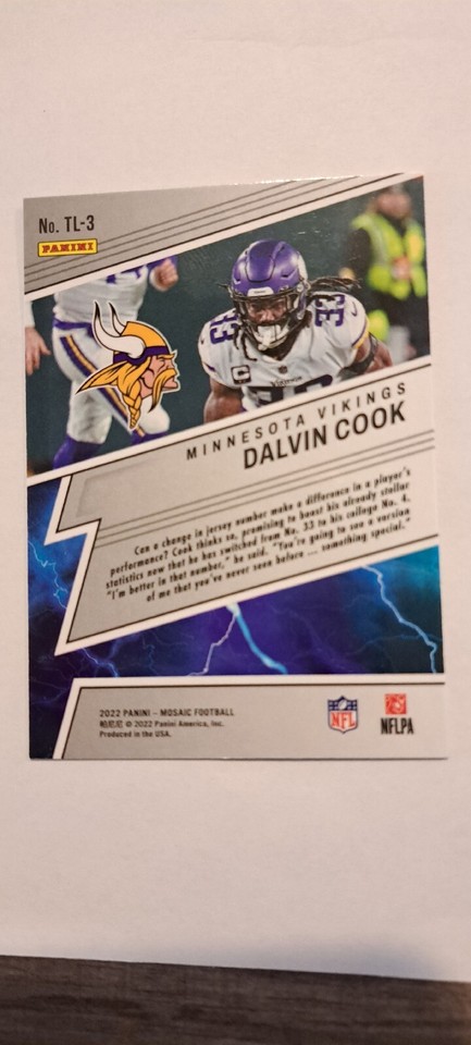 2022 Panini Mosaic Thunder Lane Dalvin Cook Card #TL-3 Vikings NFL ...