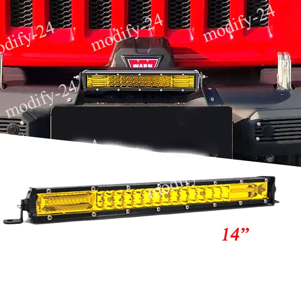 7~32 inch Yellow LED Work Light Bar Slim Truck Offroad ATV 4WD Driving ...