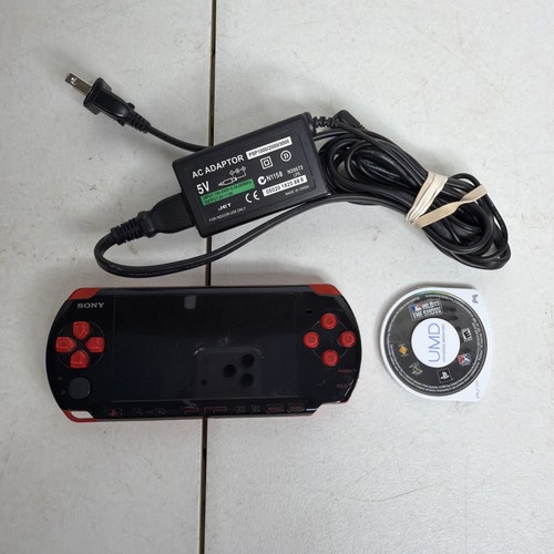 Sony PSP 3000 Black/Red PlayStation Portable Console USED W/ Charger ...