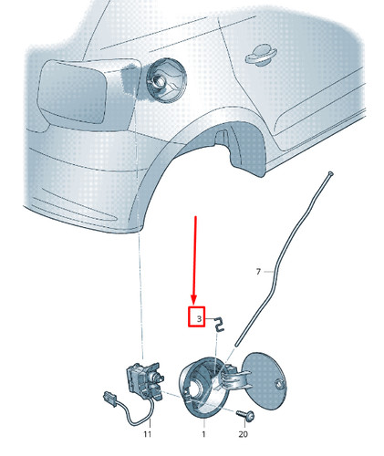 VW SHARAN 7N Fuel Filler Flap Spring 1J0809931 | eBay