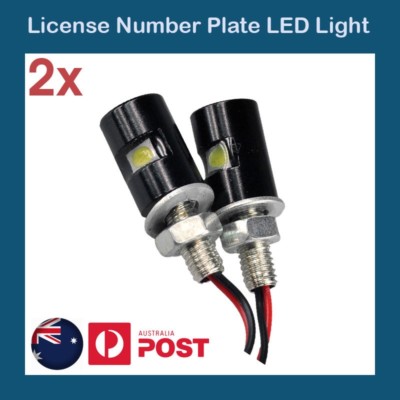 2pcs LED License Number Plate Light Screw Bolt Bulbs For Car Motorcycle ...