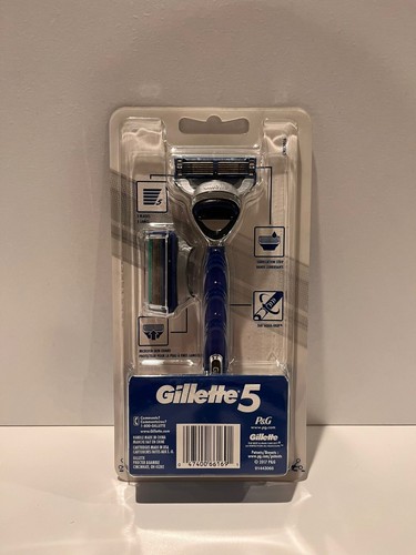 4 PACK Gillette 5 AQUA GRIP HANDLE RAZOR W/ 2 Cartridges=8 CARTRIDGES ...