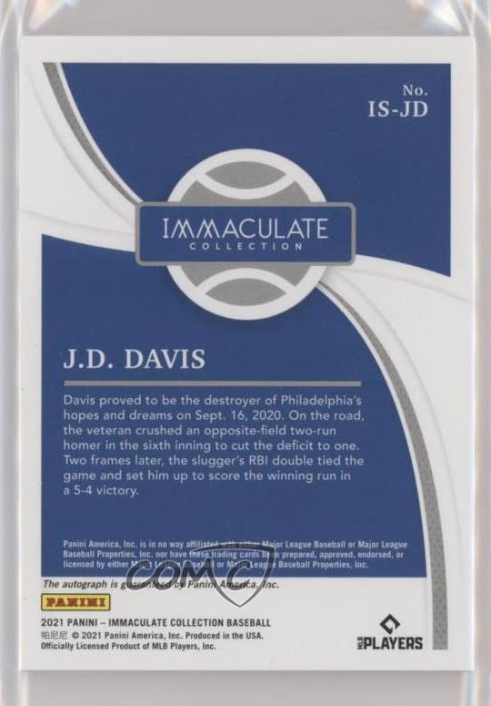 2021 Panini Immaculate Immaculate Signatures /99 JD Davis #IS-JD Auto ...