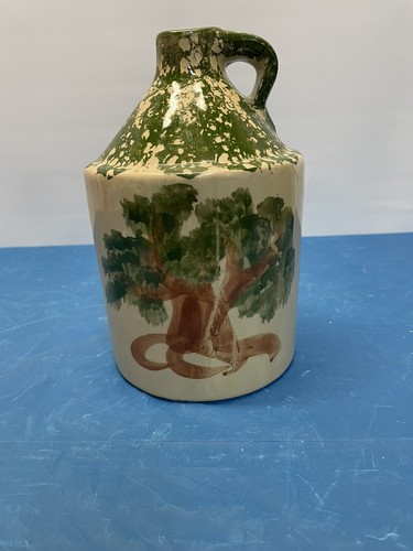 green sponge ware pottery Smithfield Pottery Green With Tree Signed | eBay