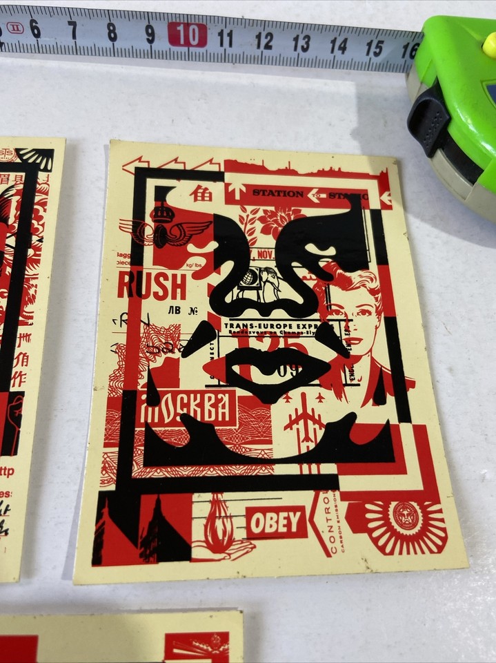 Shepard Fairey 3 Face Collage Set of 3 OBEY Stickers ICON | eBay