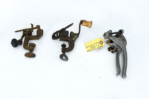 LOT 3x Antique Samson Clamp Steel Shotgun Crimping Decapper Reloading ...