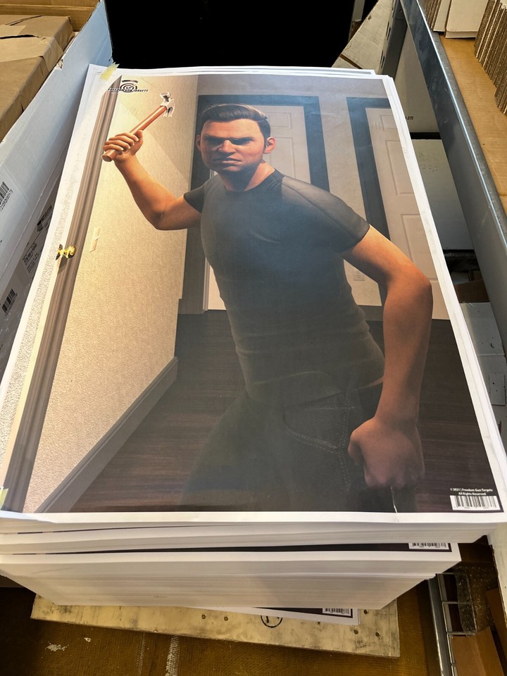 25 Paper Shooting Target Gun Range Rifle Pistol Handgun 3D Intruder ...