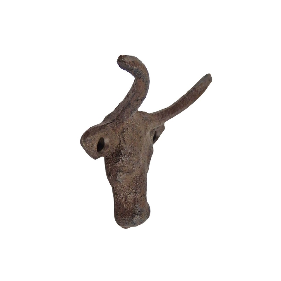 Longhorn Steer Hook Cast Iron Rustic Western Key Towel Coat Hanger ...