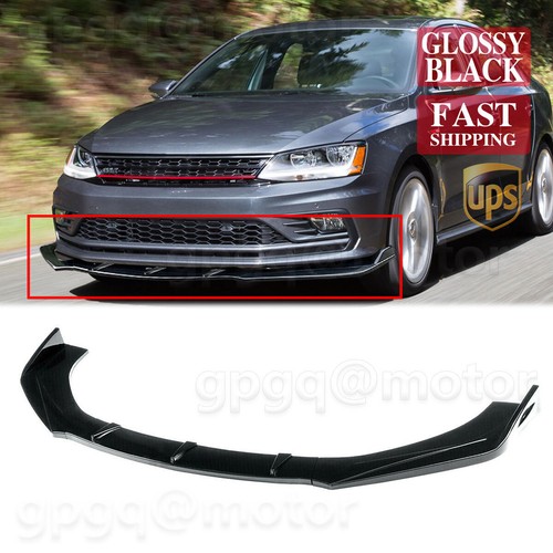 Glossy Black For VW Jetta GLI 2014-18 Front Bumper Lip Spoiler Splitter ...