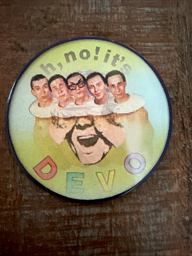 DEVO “oh, no! it's DEVO" lenticular Vari-vue ORIGINAL VINTAGE PIN 3 ...