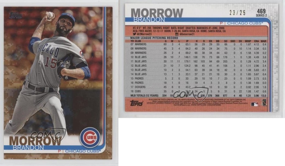 2019 Topps Memorial Day Camo 23/25 Brandon Morrow #469 1g3 | eBay
