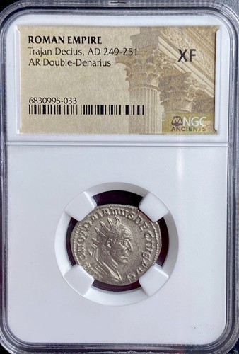 Silver Denarius Ancient Roman Coin Emperor Trajan Decius 249-251AD NGC ...