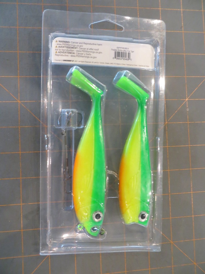Lunkerhunt Predator Kit Pre Rigged Swimbaits 3/4 oz 5 1/4 inch Lemon ...
