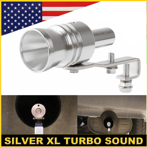 Universal Silver XL Turbo Sound Exhaust Muffler Pipe Whistle Car ...