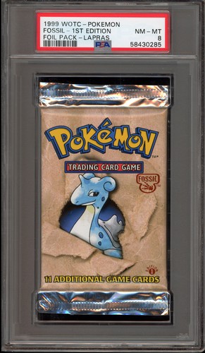 Pokemon Fossil 1st Edition Lapras Art Authentic Sealed Booster Pack PSA ...