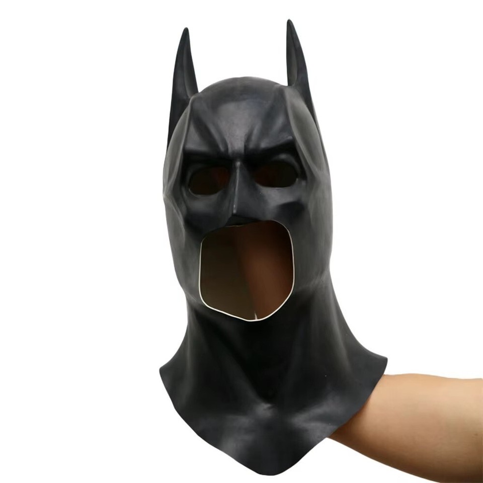 Batman Latex Mask Adult Cosplay Halloween Prop Full Head Superhero Cowl ...