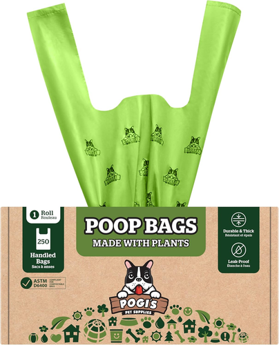 Pogi'S Compostable Poop Bags with Easy-Tie Handles – Leak-Proof, Extra ...