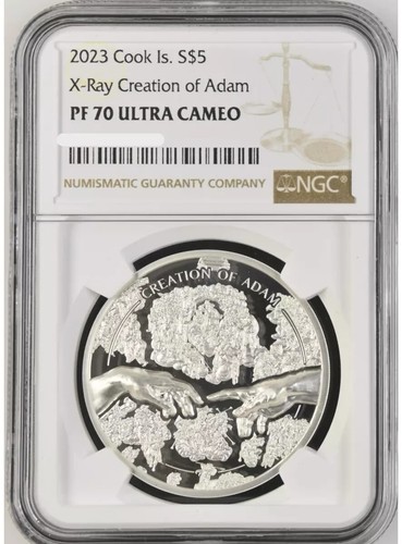 2023 Cook Islands X-Ray Creation of Adam 1 oz Silver Coin NGC PF 70 ...