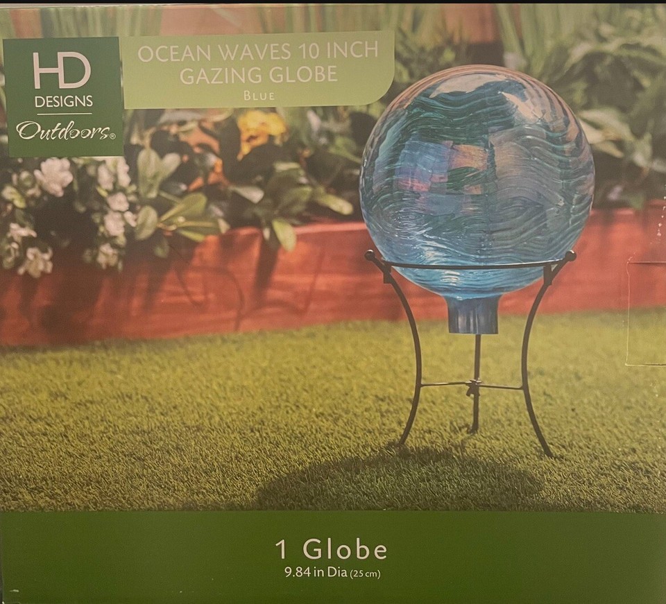 Gazing Ball 10” Gazing Globe Textured Glass Outdoor Yard Art Iridescent ...
