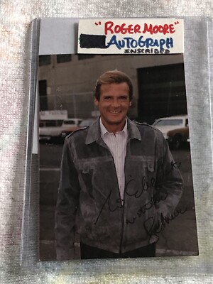 James Bond ROGER MOORE Autographed 4x6 Photo | eBay