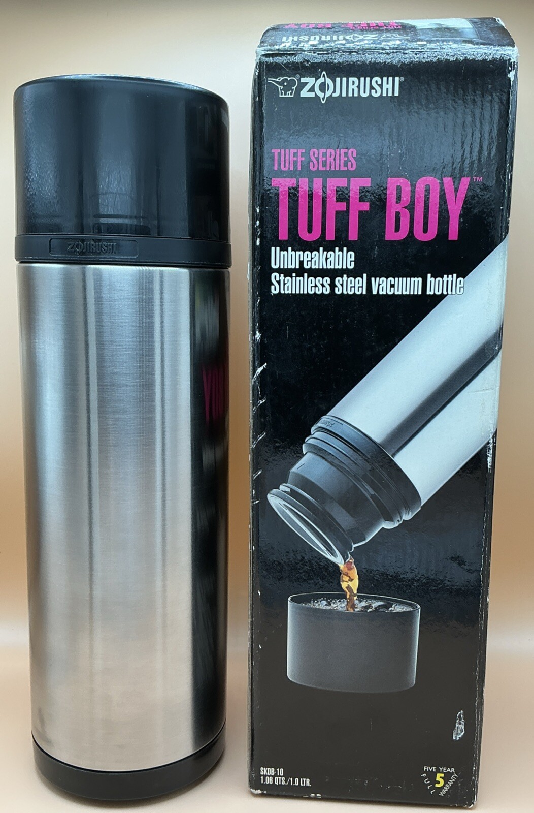 Stainless Steel Thermos TUFF BOY 1.0 Ltr Zojirushi Never Used Original Box