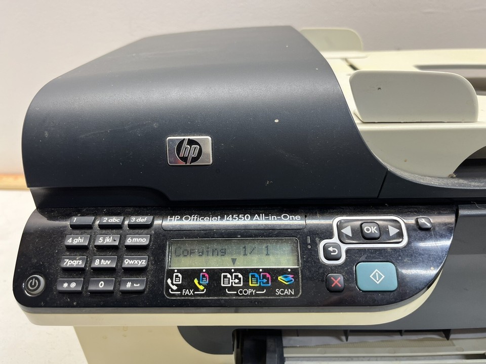 HP OfficeJet J4550 All-In-One Inkjet Printer Tested & Working. no ink ...