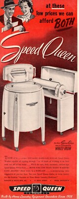 1944 WW2 era Ad SPEED QUEEN Wringer Washer and Whizz Auto Iron 110124 ...